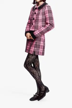 Anna Sui Black And Pink Plaid Mini Skirt