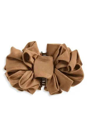 Lele Sadoughi Rita Faux Suede Claw Clip - Walnut