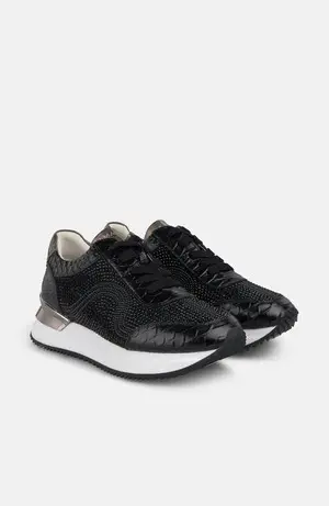 ALMA EN PENA Sneaker With Rhinestone Print - Black