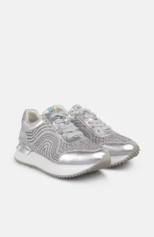 ALMA EN PENA Sneaker With Rhinestone Print - Silver
