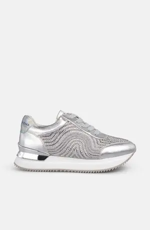 ALMA EN PENA Sneaker With Rhinestone Print - Silver