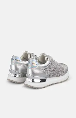 ALMA EN PENA Sneaker With Rhinestone Print - Silver
