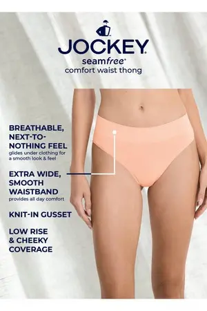 JOCKEY Seamfree Comfort Waist Thong - Black