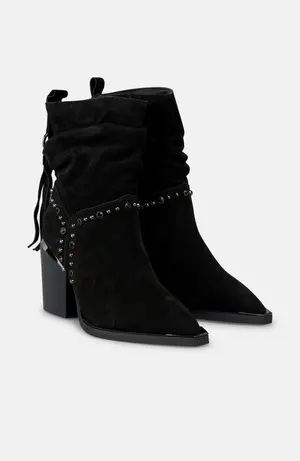 ALMA EN PENA Tassel Studed Ankle Boot - Black