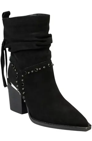 ALMA EN PENA Tassel Studed Ankle Boot - Black