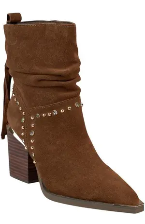 ALMA EN PENA Tassel Studed Ankle Boot - Camel