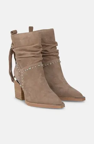 ALMA EN PENA Tassel Studed Ankle Boot Vison