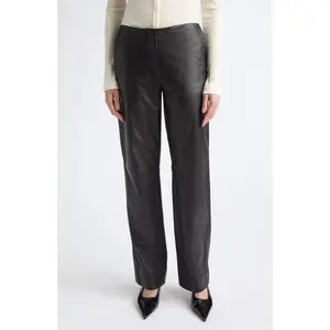 TOTEME Easy Leather Trousers - Black