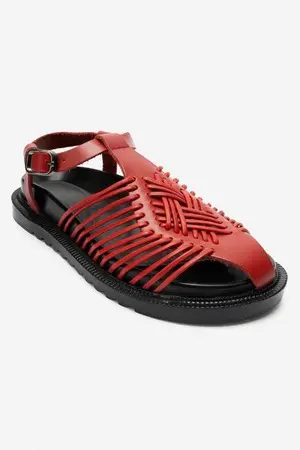 FOREVER & ALWAYS SHOES Thames Leather Sandal - Red