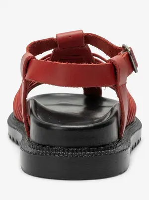 FOREVER & ALWAYS SHOES Thames Leather Sandal - Red