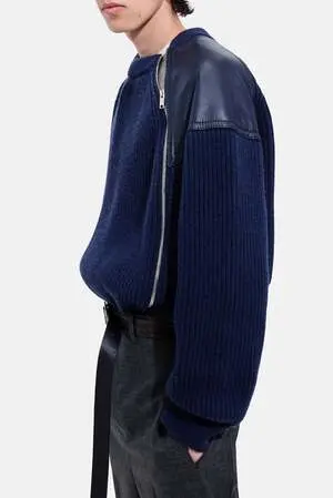 Bottega Veneta Maglione A Coste Inglesi In Lana E Cashmere - Blue
