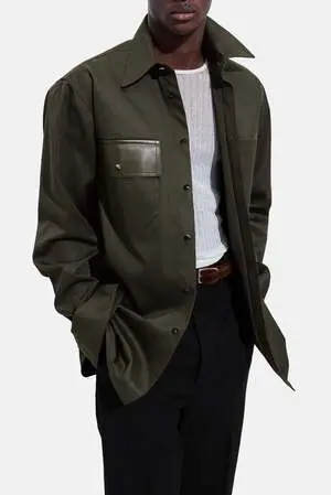 Bottega Veneta Sovracamicia In Gabardina Di Cotone