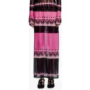 Anna Sui Fair Isle Mesh Skirt - Azalea Multi