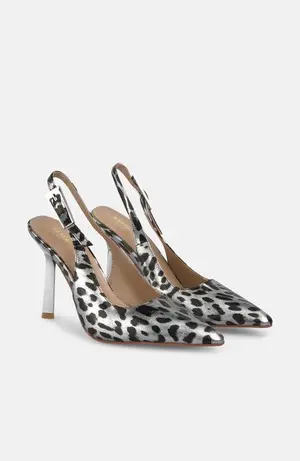 ALMA EN PENA Slingback Heeled Shoes - Silver