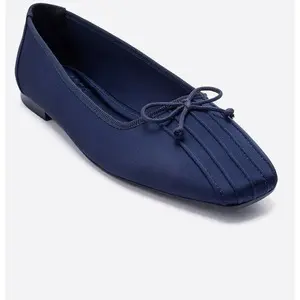 PROLOGUE SHOES Alia Bow Ballet Flat - Navy
