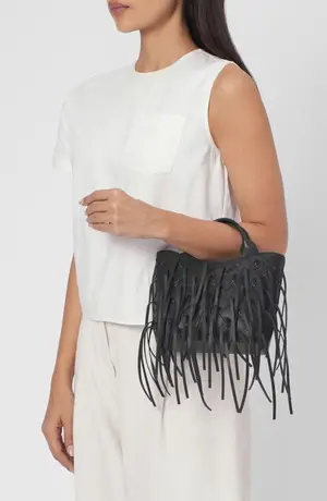 BEHNO Katrina Mini Fringe Leather Tote