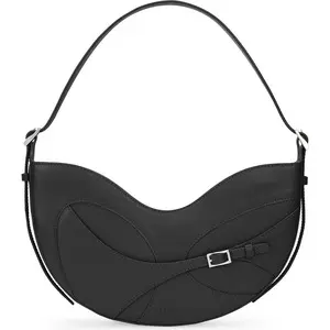 BEHNO Melina Leather Strappy Pouchette - Black