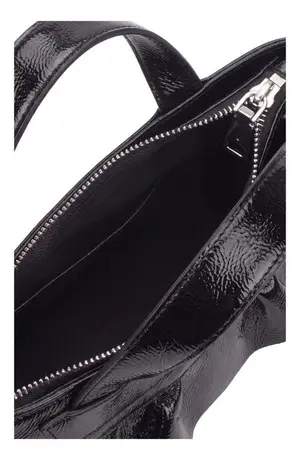 BEHNO Franca Crinkled Leather Shoulder Bag