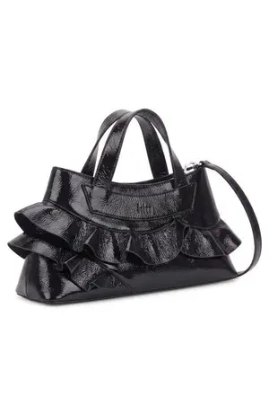 BEHNO Franca Crinkled Leather Shoulder Bag