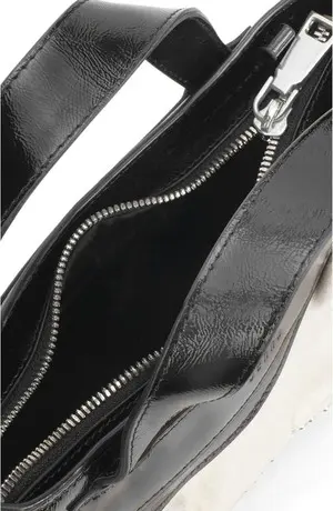 BEHNO Franca Leather Ruffle Shoulder Bag