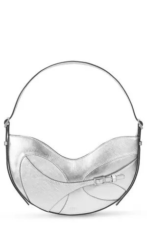 BEHNO Melina Leather Strappy Pouchette - Silver