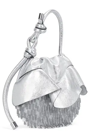 BEHNO Ina Mini Ruffle Leather Potli Bag