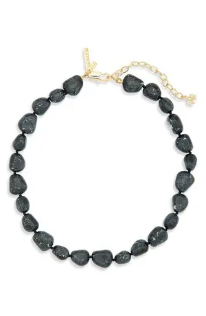 Lele Sadoughi Baroque Stone Collar Necklace - Jet
