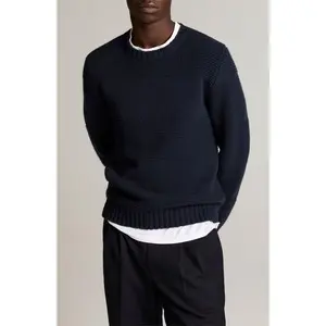 Vince Rugby Stripe Garter Stitch Wool Sweater - Coastal