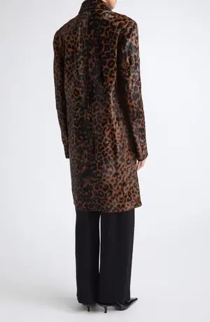 TOTEME Print Genuine Calf Hair Coat