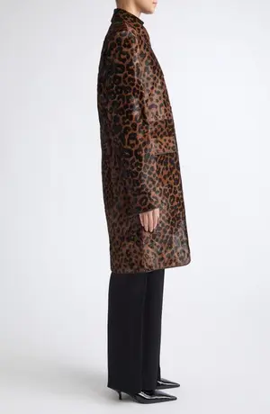TOTEME Print Genuine Calf Hair Coat