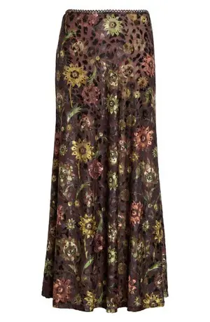 SIEDRES Siny Floral Maxi Skirt - Brown Multi