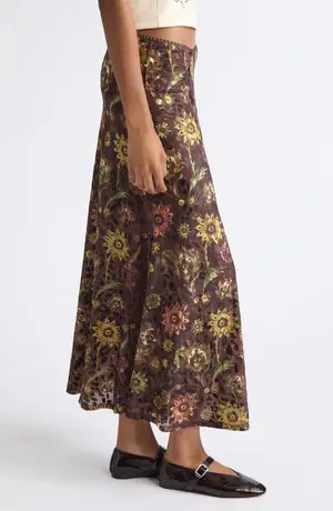 SIEDRES Siny Floral Maxi Skirt - Brown Multi