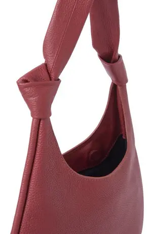 BEHNO Ina Potli Medium N°2 Pebble Leather Hobo - Cherry