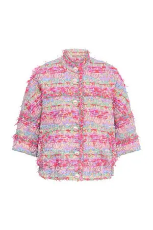 MAISON COMMON Casual Tweed Jacket With Trimming French Multicolor - Multicolour
