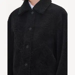 Theory Reversible Button-up Jacket In Shearling - Black