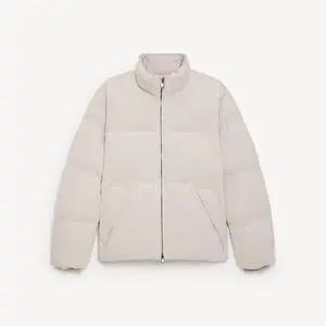 Theory Storm Down Puffer Jacket In Corduroy - Silver Stone