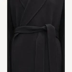 Theory Shawl Collar Coat In Double-face Wool-cashmere - Black