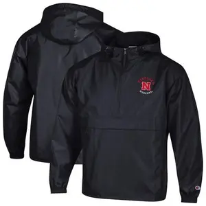 Champion Nebraska Huskers Packable Hooded Windbreaker Half-zip Jacket - Black