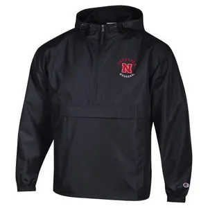 Champion Nebraska Huskers Packable Hooded Windbreaker Half-zip Jacket