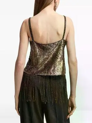 Ralph Lauren Sonara Sequin-embellished Fringe-trim Top