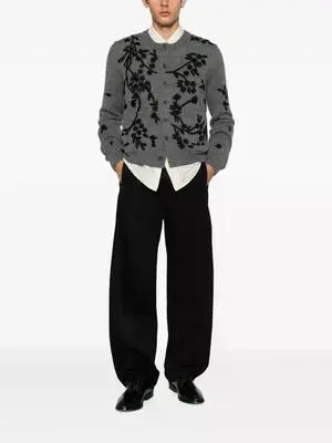 BAZISZT Floral-embroidered Cardigan