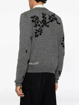 BAZISZT Floral-embroidered Cardigan