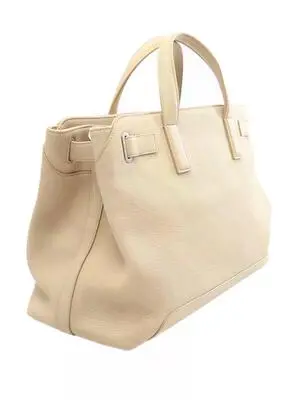 Dior 2000-2026 Medium Leather Normandy Tote Satchel - Neutrals