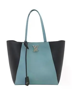 LOUIS VUITTON 2016 Bicolor Calfskin Lockme Cabas Tote Bag - Blue