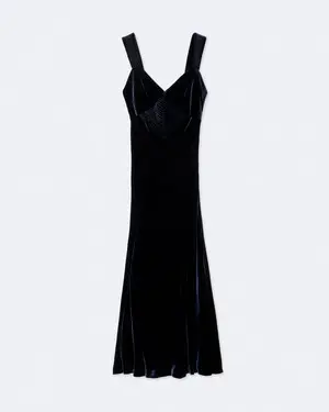 ALLSAINTS Berletta Velvet Maxi Dress - Blue