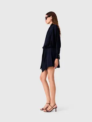 Maje Short Draped Satin Dress