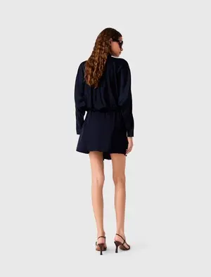 Maje Short Draped Satin Dress
