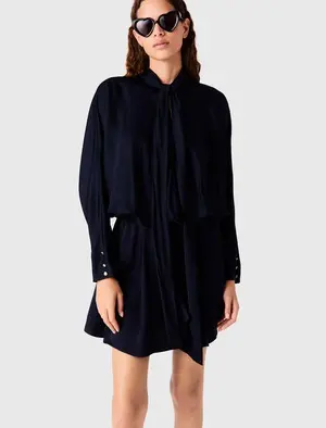 Maje Short Draped Satin Dress