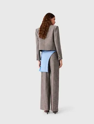 Maje Short Checked Suit Jacket