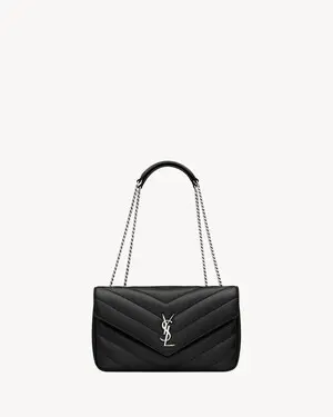 Saint Laurent Loulou Medium In Matelassé Lambskin - Black